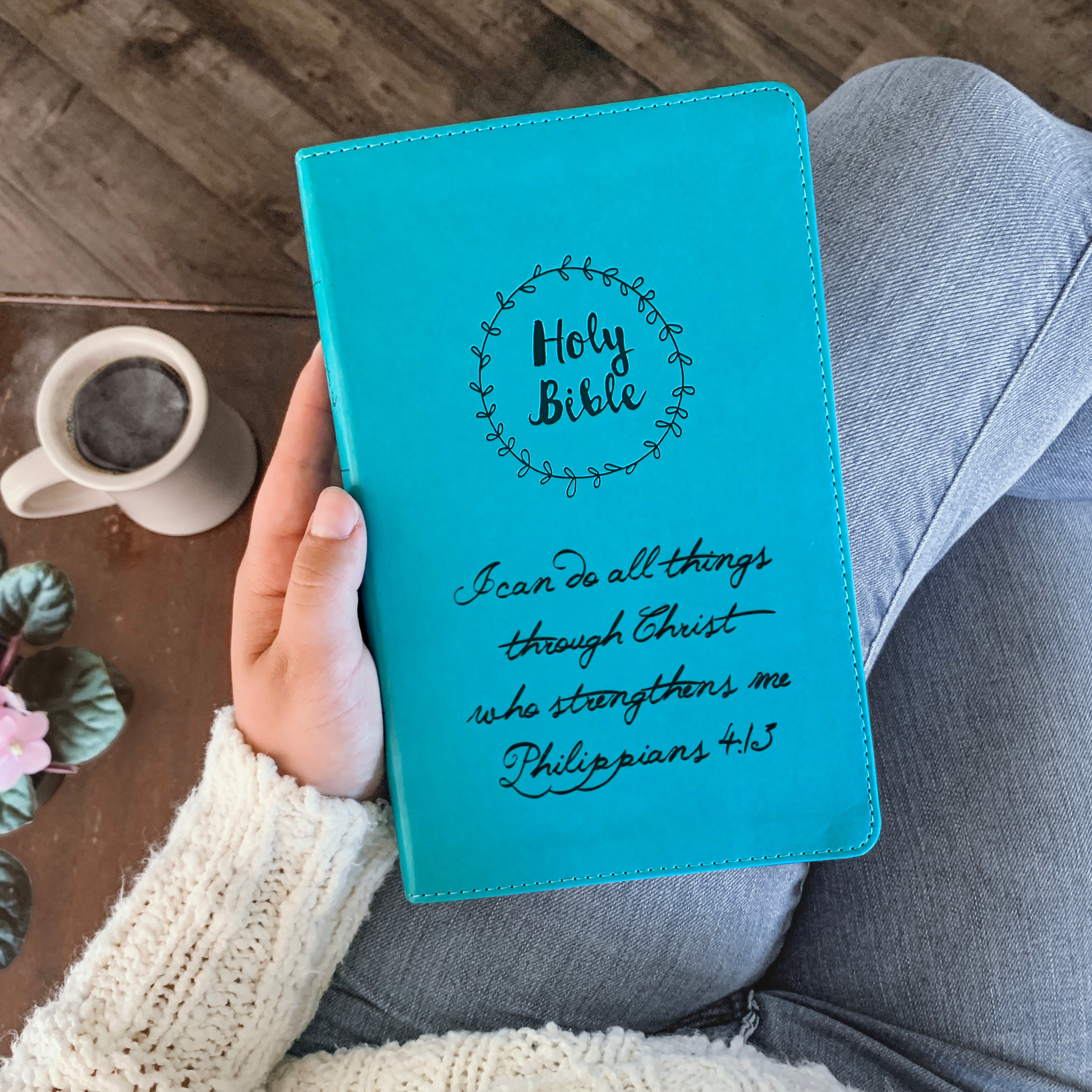 Personalized NIV Bible | Light Blue Thinline | Custom Bible Engraved N ...